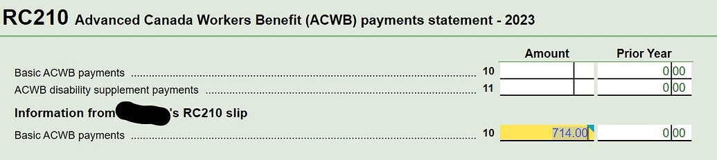 RC210 Advanced Canada Workers Benefit statement - diagnostic - Tax ...