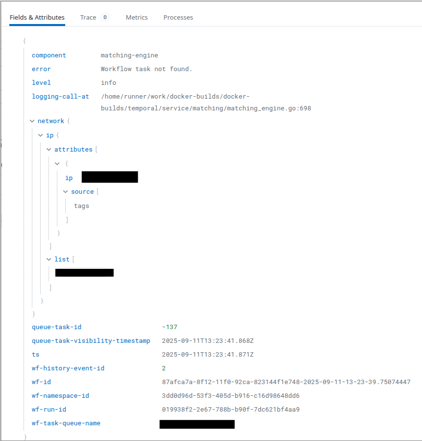 Workflow task not found errors in absence of other symptoms - Server Deployment - Temporal
