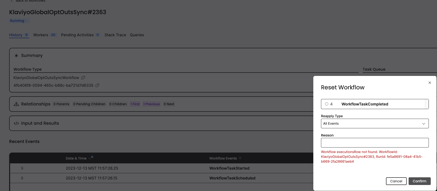Mismatch between workflow run_id reported on the UI and current_executions table - Community ...