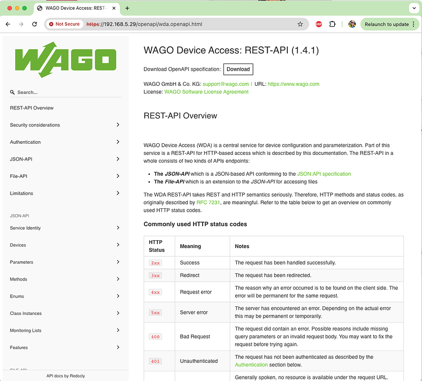 Wago Device Rest Api Wdx Wda Hardware And Linux Wago Open Source Community