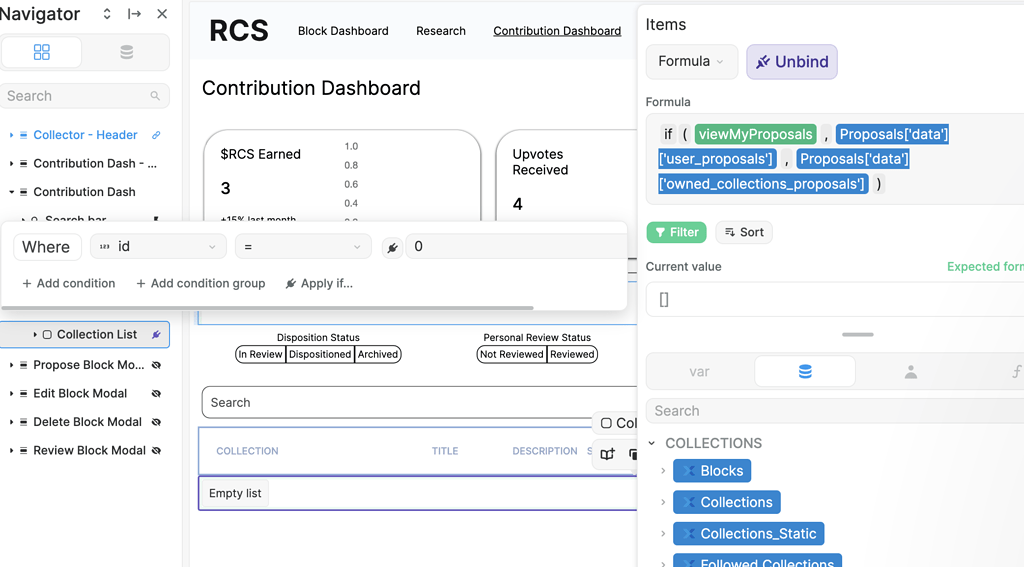 Filter a Collection List Bug - Ask us anything - WeWeb Community