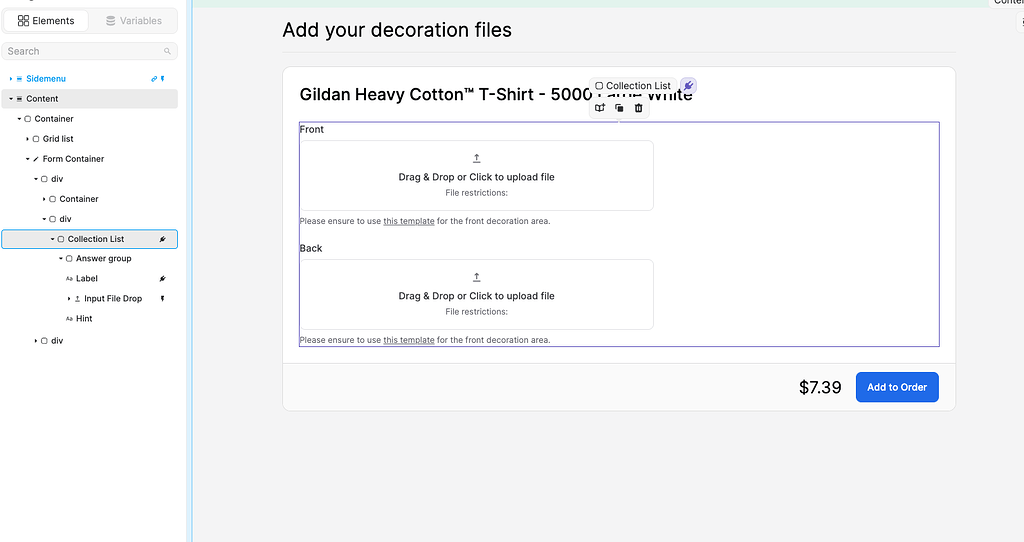 File uploader element in collection - How do I? - WeWeb Community