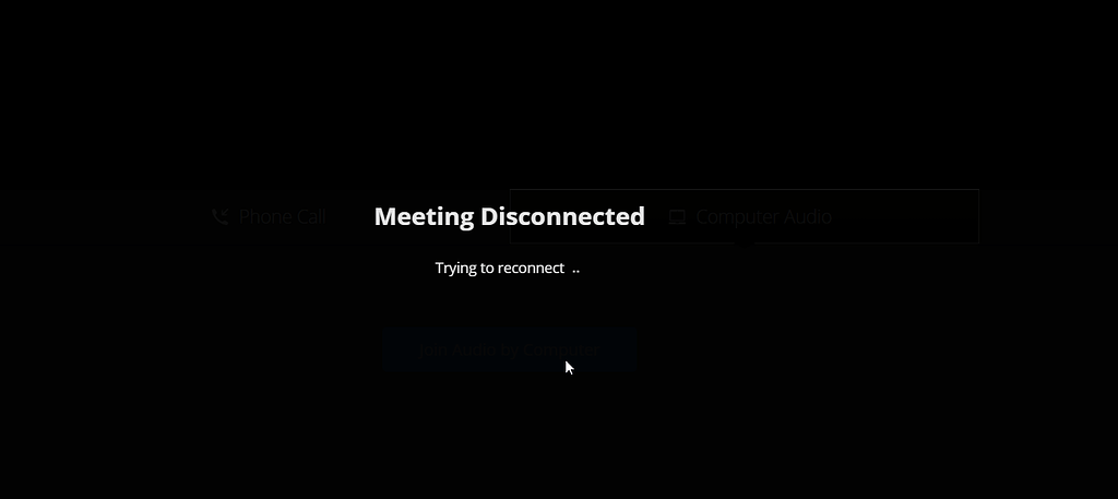 Meeting Disconnected trying to reconnect - Web - Zoom Developer Forum