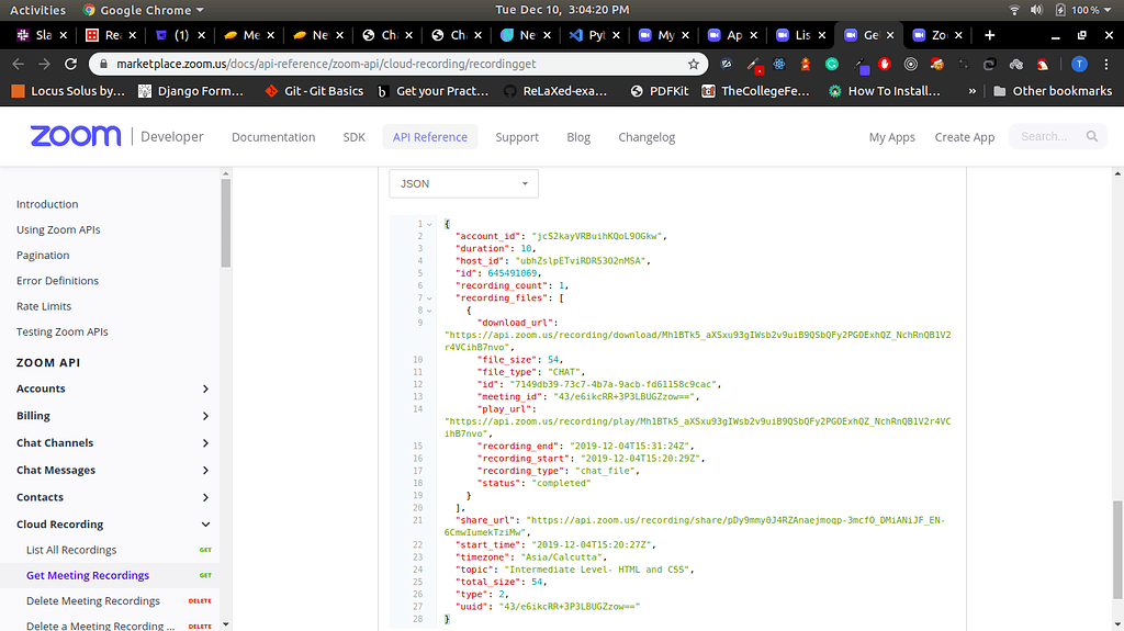 Recording API unusual behaviour - API and Webhooks - Zoom Developer Forum