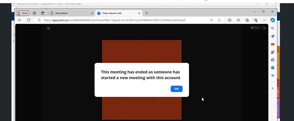 Assistance required!The Zoom connection at the host's end is being lost ...