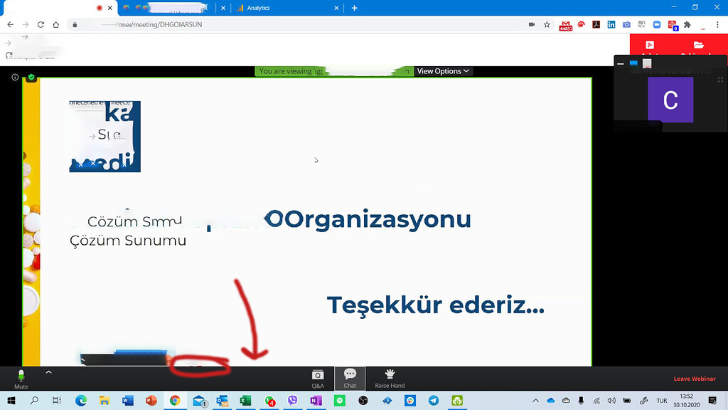 Webinar Screen Sharing Issue: Toolbar at the bottom blocks a portion of ...