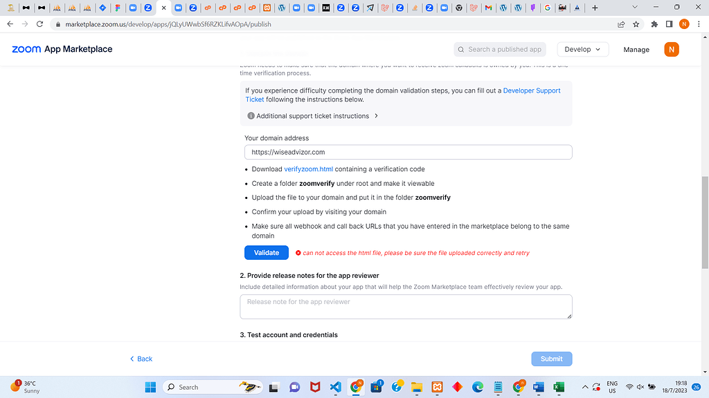 Domain verification error - Web - Zoom Developer Forum
