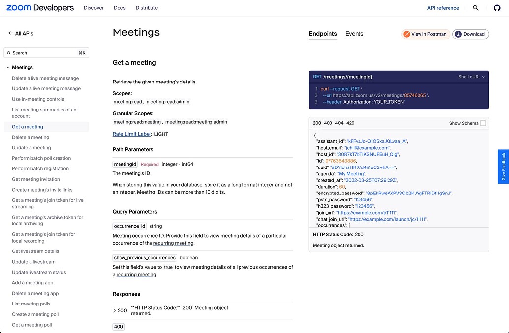 New API reference UI now available - Announcements - Zoom Developer Forum