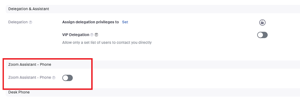 API for the "Zoom Assistant - Phone" setting? - Feature Requests - Zoom Developer Forum