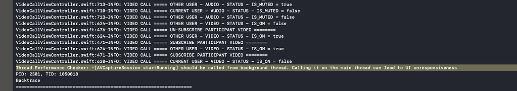 Avcapturesession Startrunning Main Thread Checker Ui Api Called On A Background Thread Ios
