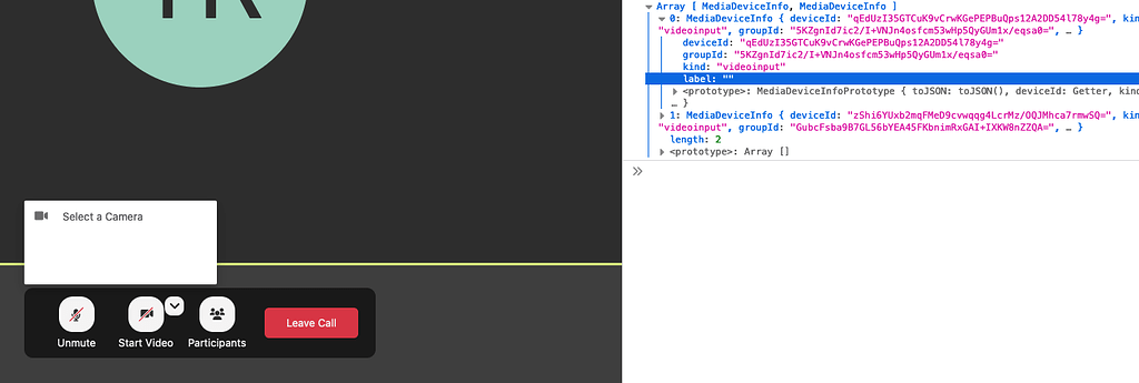 Firefox & Safari video input labels in Preview - Video SDK - Zoom ...