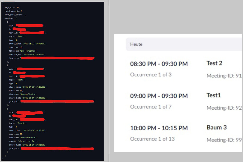Wrong start time in List Meetings - API and Webhooks - Zoom Developer Forum