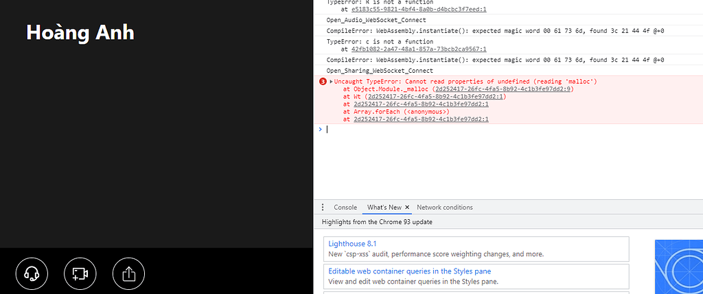 Zoom Video Web SDK - Uncaught TypeError: Cannot read properties of undefined (reading 'malloc ...