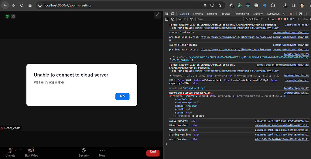 Zoom Web SDK Recording Button not shown up - Web - Zoom Developer Forum