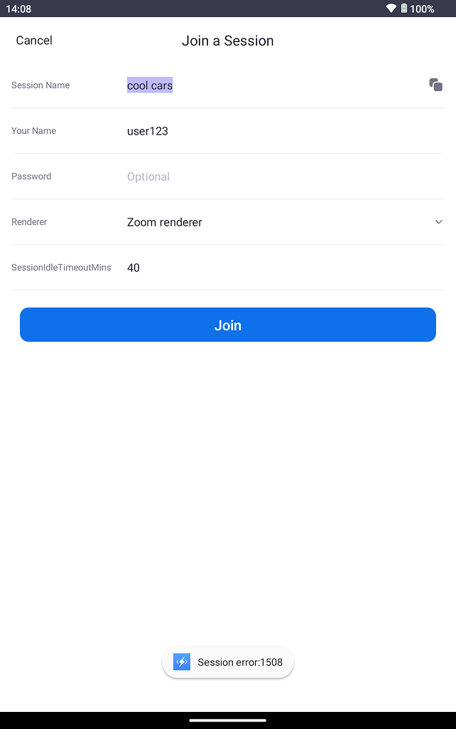 Unable to join session using sample app - Android - Zoom Developer Forum