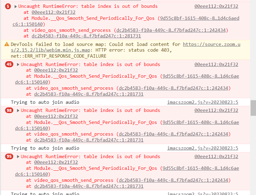Issues with joining meetings, losing mic and/or freezing video after joining - Meeting SDK ...