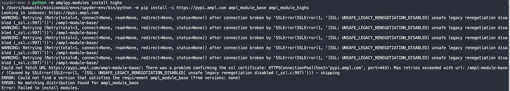 Unable to install ampl_module_base (python AMPL API) - New to AMPL - AMPL Discourse