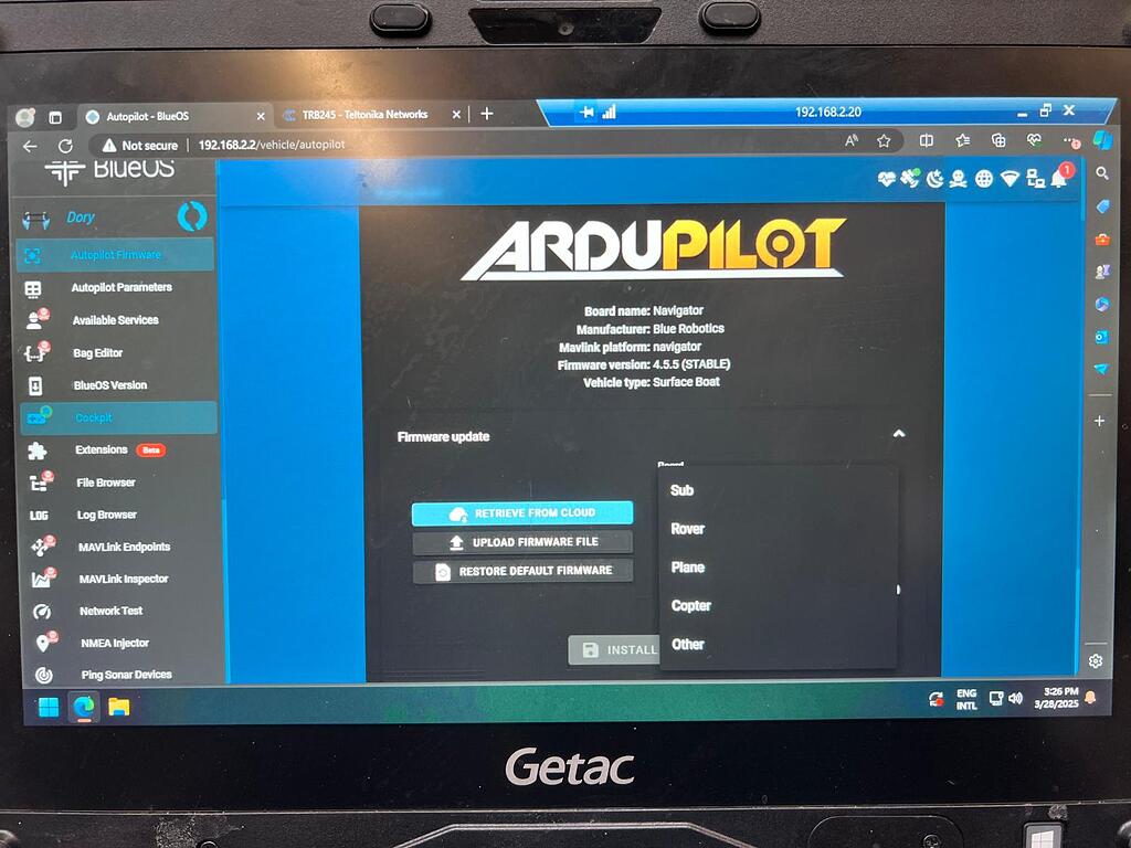 BlueBoat Firmware update - BlueOS - Blue Robotics Community Forums