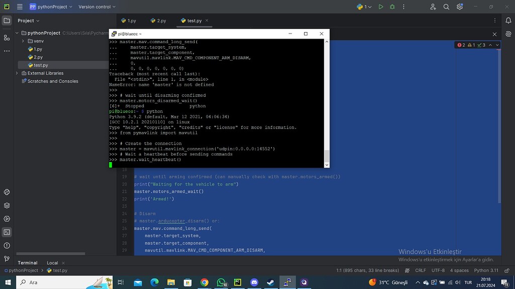 My python code stuck at master.wait_heartbeat() - ArduSub - Blue Robotics Community Forums