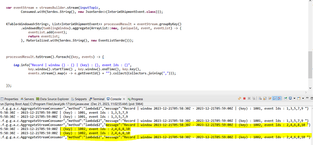 Kafka Stream aggregation how to get only aggregated result for a window ...