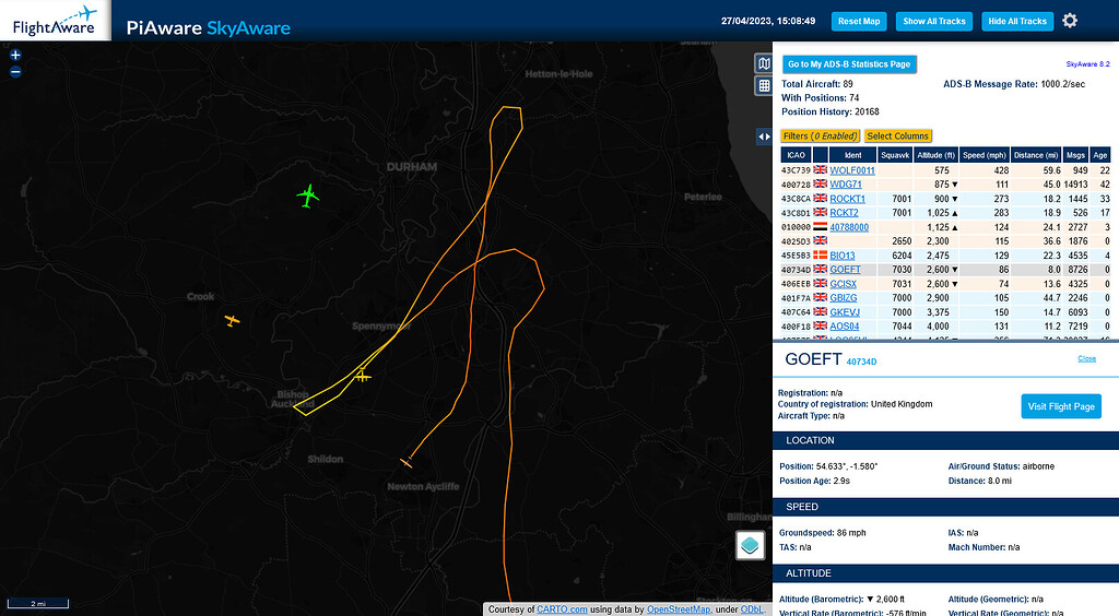 MLAT returns different to those on flightaware.com - ADS-B Flight Tracking - FlightAware Discussions
