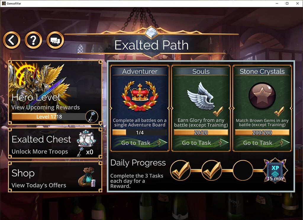 [Reported] Daily tasks impossible to complete - Bug Reports - Gems of War | Forums