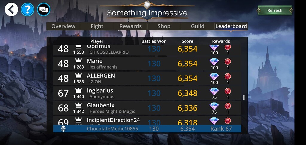 [Not a Bug] Not seeing myself on the leaderboard lol - Bug Reports - Gems of War | Forums