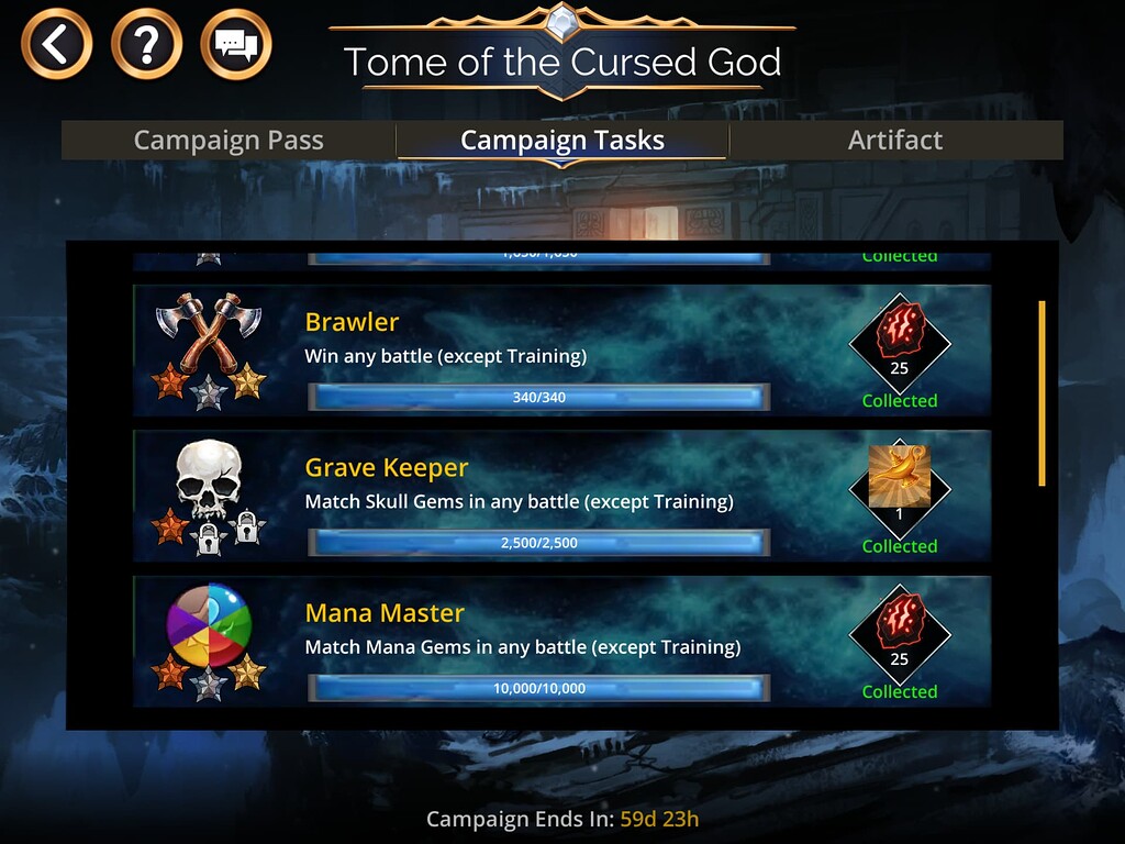 [Reported] Campaign Grave Keeper stuck on first star - Bug Reports - Gems of War | Forums