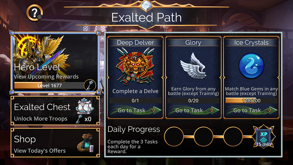 [Reported/Updated] Adventure Path Daily Task (Glory) - Bug Reports - Gems of War | Forums