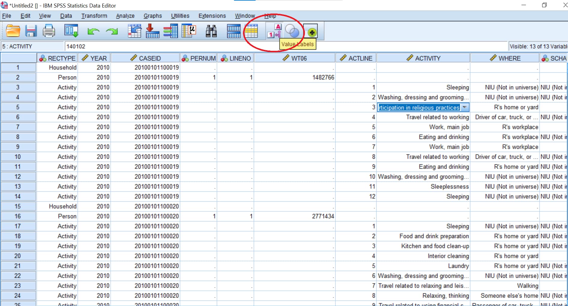 Make the ID numbers in the table correspond to the text in the SPSS ...