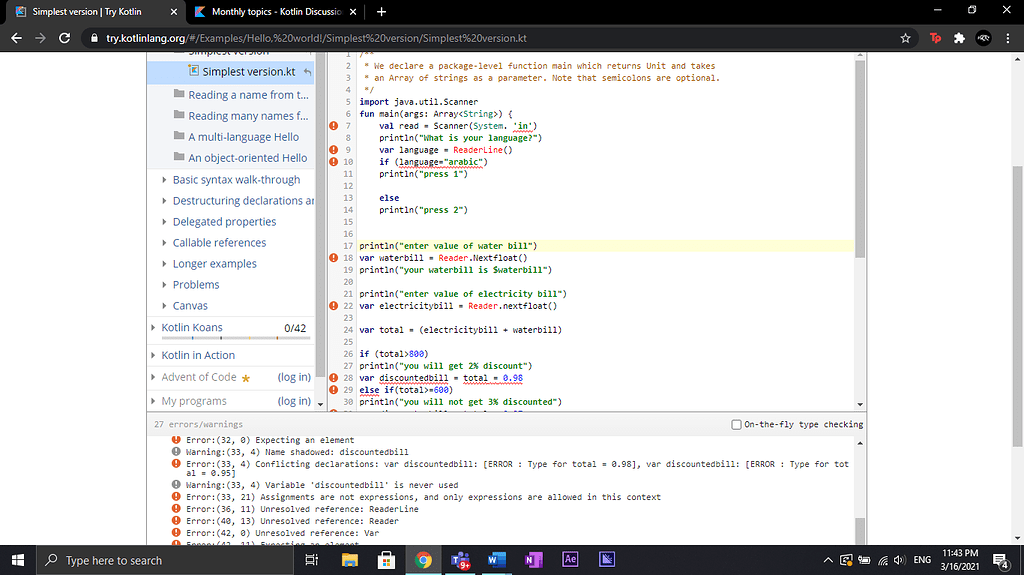 Code Error - Support - Kotlin Discussions