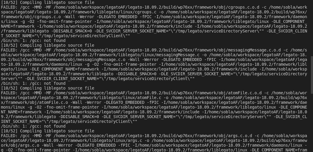 Problem with 'make wp76xx' - Legato Application Framework - Legato Forum