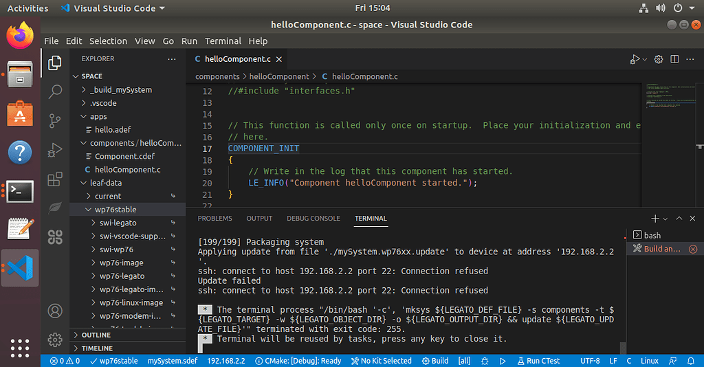Problem when Build and Install into target - Legato Application Framework - Legato Forum