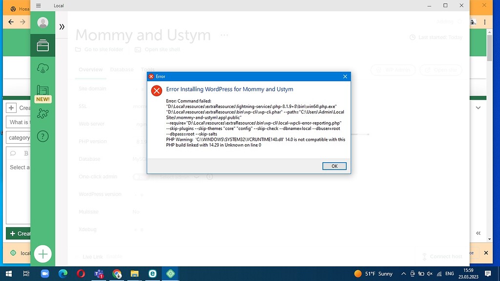 What Is The Reason Of Error Installing Wordpress Support Local Community