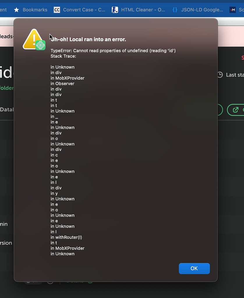 Stack Trace Error? - Support - Local Community