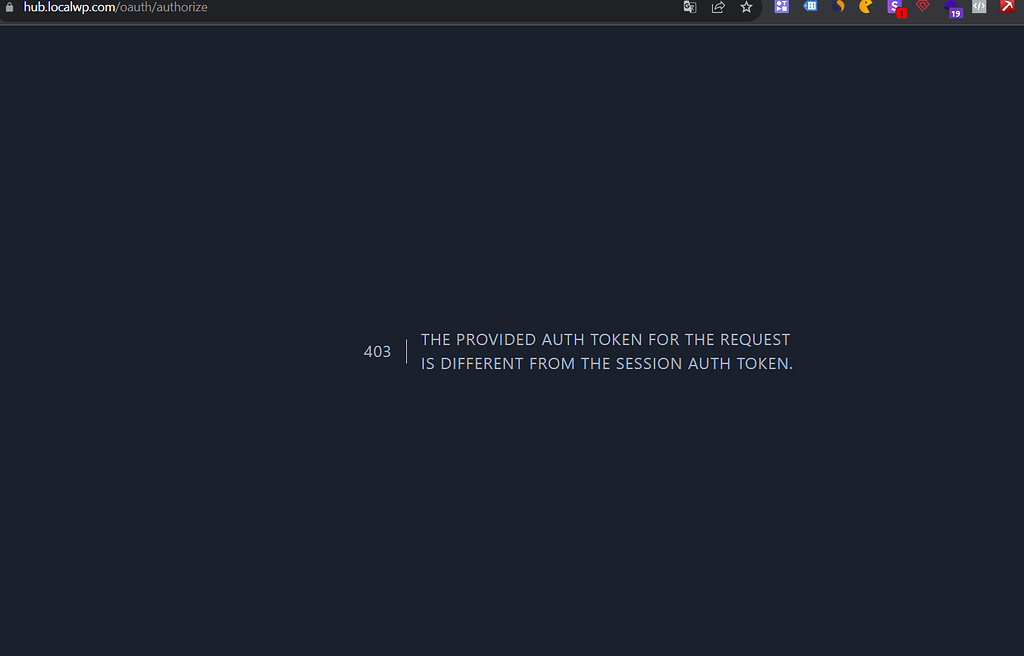 When i want to log in, i got the following error : 403 THE PROVIDED ...