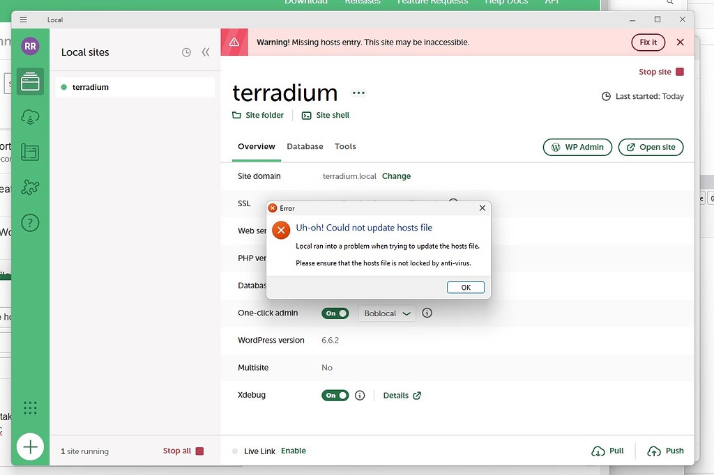 Uh-oh error when connecting to site - Support - Local Community