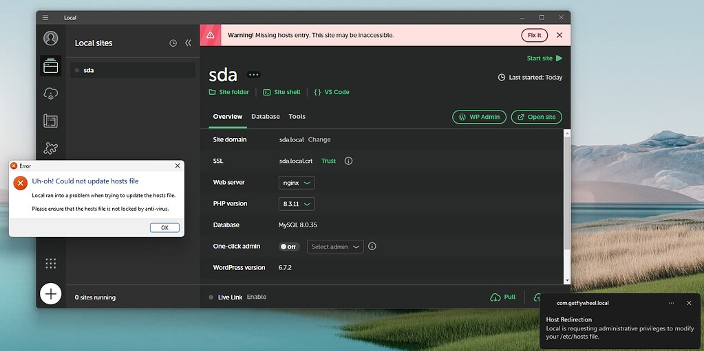 Uh-Oh! Could not update host file (HELP) - Support - Local Community