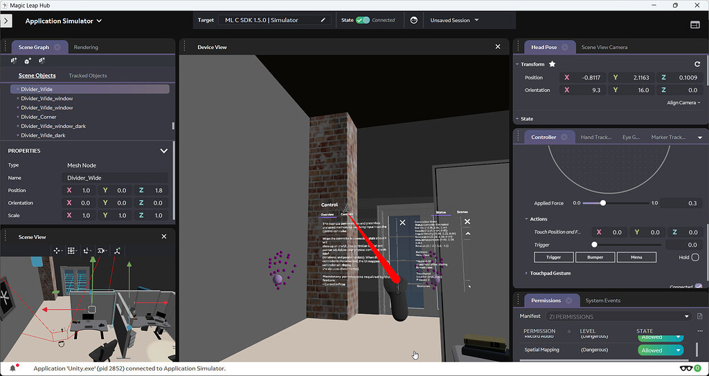 Issue When use controller in App Simulator - Immersal - Magic Leap 2 Developer Forums