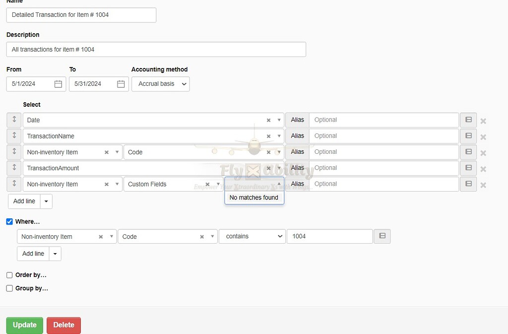 Custom Report by detailed item - Manager Forum