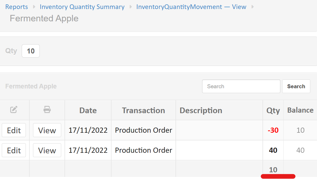 Split the Production Orders column in Quantity Summery report - Manager ...