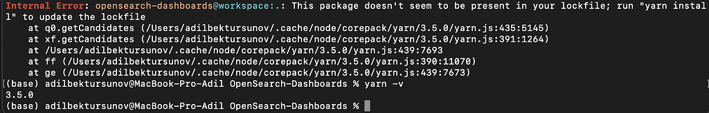 Getting error while bootstrapping opensearch dashboard - OpenSearch - OpenSearch