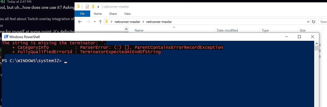 "Open powershell window here" missing terminator - PowerShell Help ...