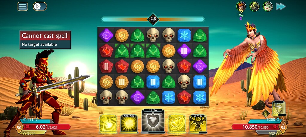 [Reported] Casting a spell without meeting the requirements shows an ...