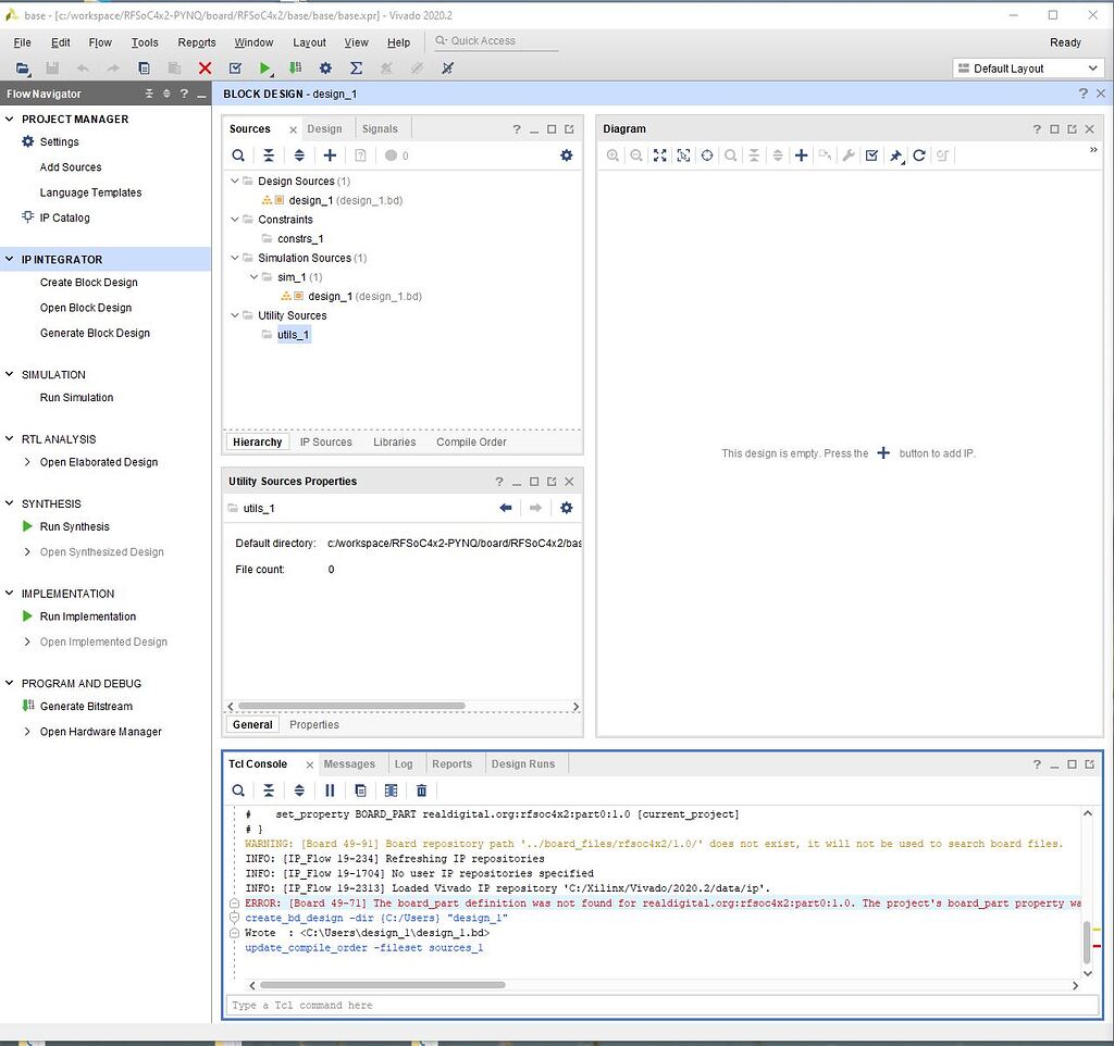 Rebuild the base overlay for RFSoC 4x2 - Support - PYNQ
