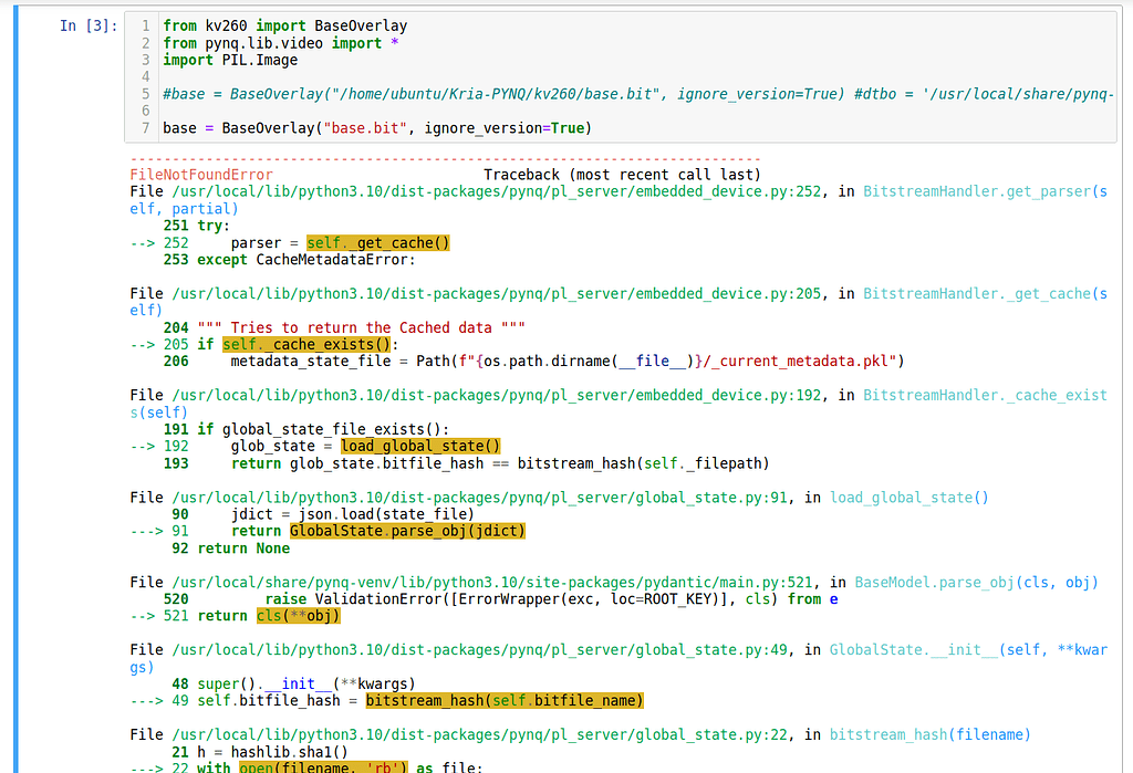 Unable to load bitstream - attempts to load deleted file from cache - Support - PYNQ