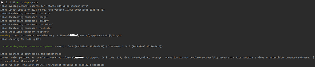 `rustup update` in windows gives torjan virus alert and cannot update - help - The Rust ...