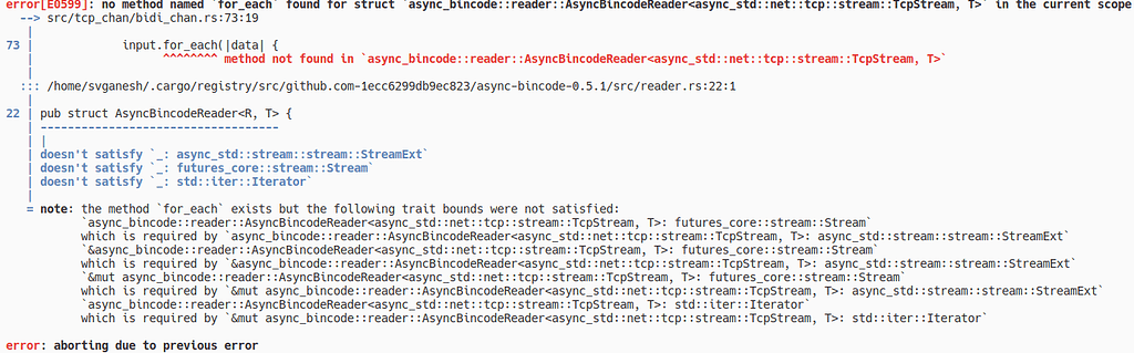 Using async-bincode with async-std - help - The Rust Programming Language Forum
