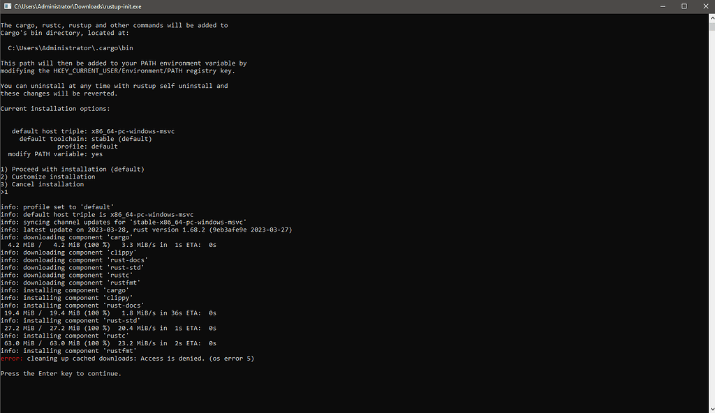 Rust Installer causing error: Access is denied. (os error 5) - help - The Rust Programming ...