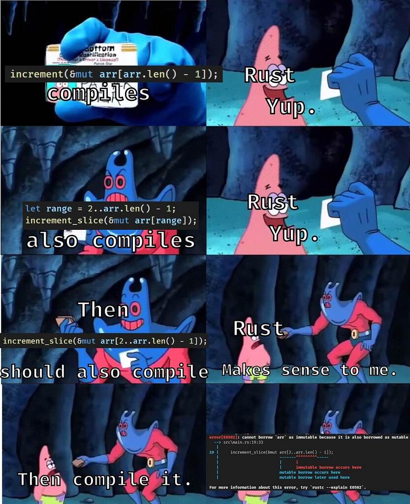 Is mutable index for array considered a special case for borrow-checker - help - The Rust ...